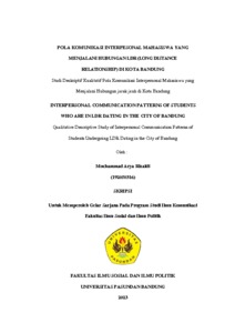 POLA KOMUNIKASI INTERPESONAL MAHASISWA YANG MENJALANI HUBUNGAN LDR (LONG DISTANCE RELATIONSHIP ...